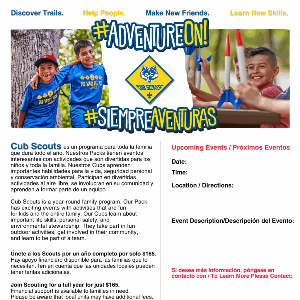 Cub Scout Flyer Designs - National Capital Area Council